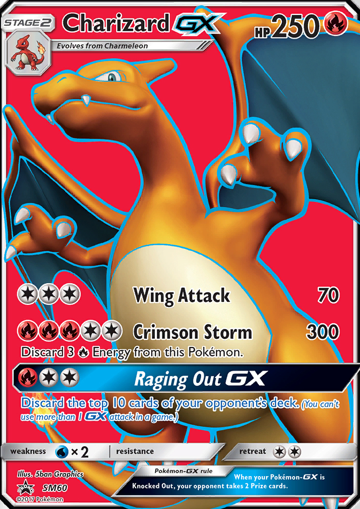 Charizard GX SM60 Black Star Promo Pokemon Card NEAR MINT TCG Charizard GX SM60 Black Star Promo Pokemon Card NEAR MINT TCG