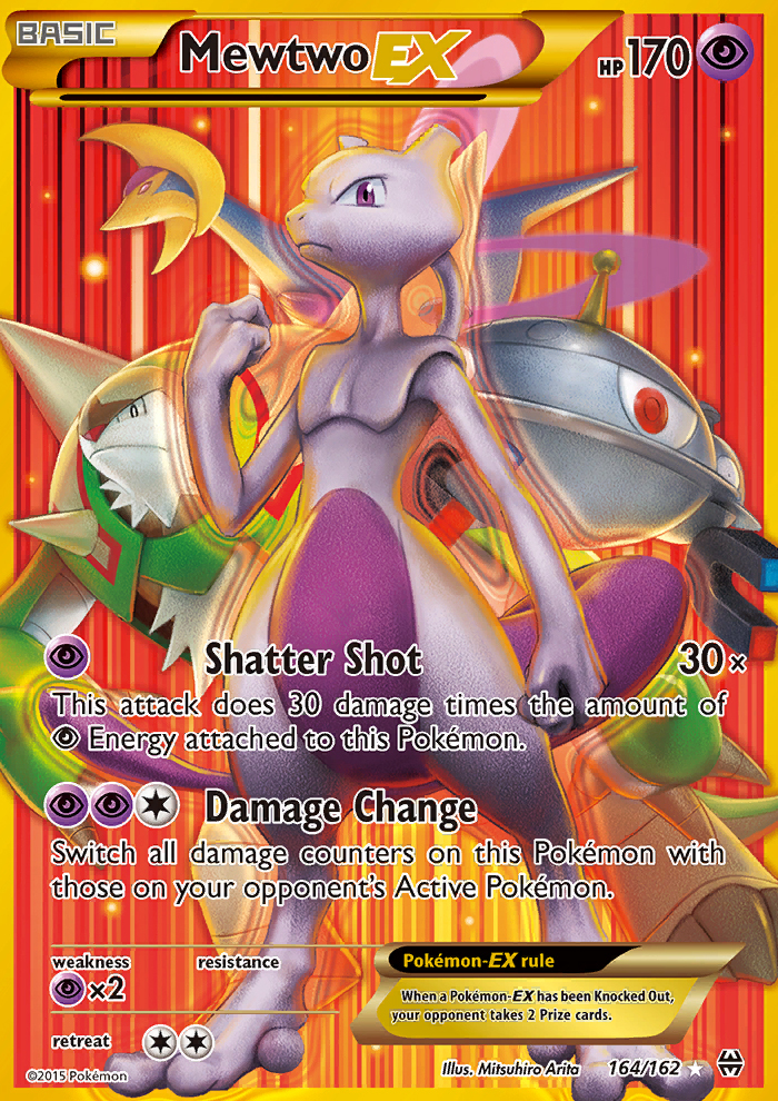 Mewtwo EX 164 162 XY Breakthrough Secret Rare Full Art Holo Pokemon Mewtwo EX 164 162 XY Breakthrough Secret Rare Full Art Holo Pokemon