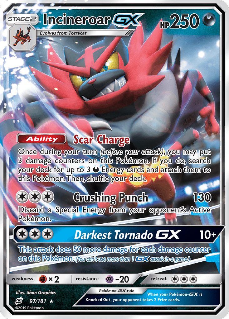 Incineroar GX 97 181 SM Team Up Holo Ultra Rare Pokemon Card NEAR MINT TCG Incineroar GX 97 181 SM Team Up Holo Ultra Rare Pokemon Card NEAR MINT TCG