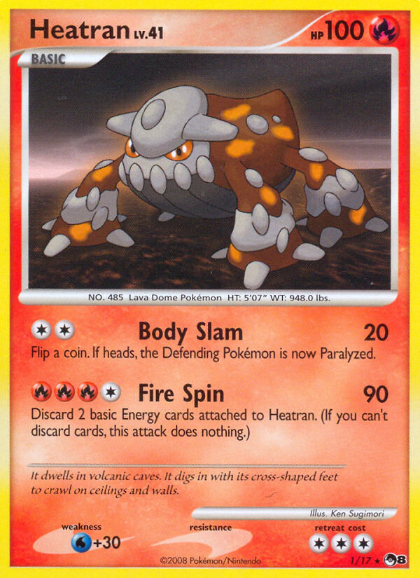 Heatran 1/17 POP Series 8 Rare Pokemon Card NEAR MINT TCG