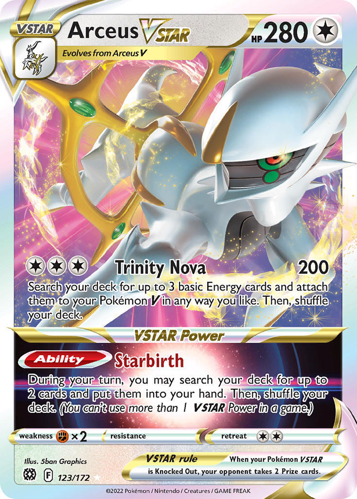 Arceus VSTAR 123 172 SWSH Brilliant Stars Full Art Holo Ultra Rare Arceus VSTAR 123 172 SWSH Brilliant Stars Full Art Holo Ultra Rare