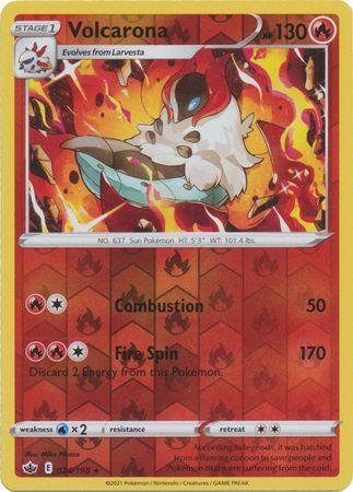 Volcorona 24/198 SWSH Chilling Reign Reverse Holo Rare Pokemon Card NEAR MINT TCG
