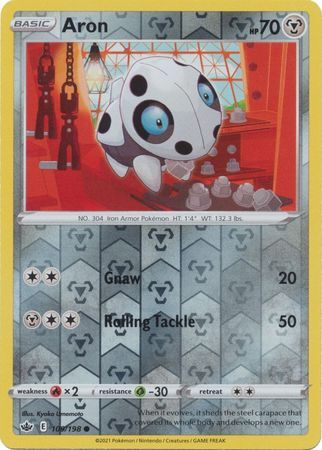Aron 109/198 SWSH Chilling Reign Reverse Holo Common Pokemon Card NEAR MINT TCG