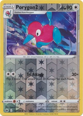 Porygon 2 117/198 SWSH Chilling Reign Reverse Holo Uncommon Pokemon Card NEAR MINT TCG