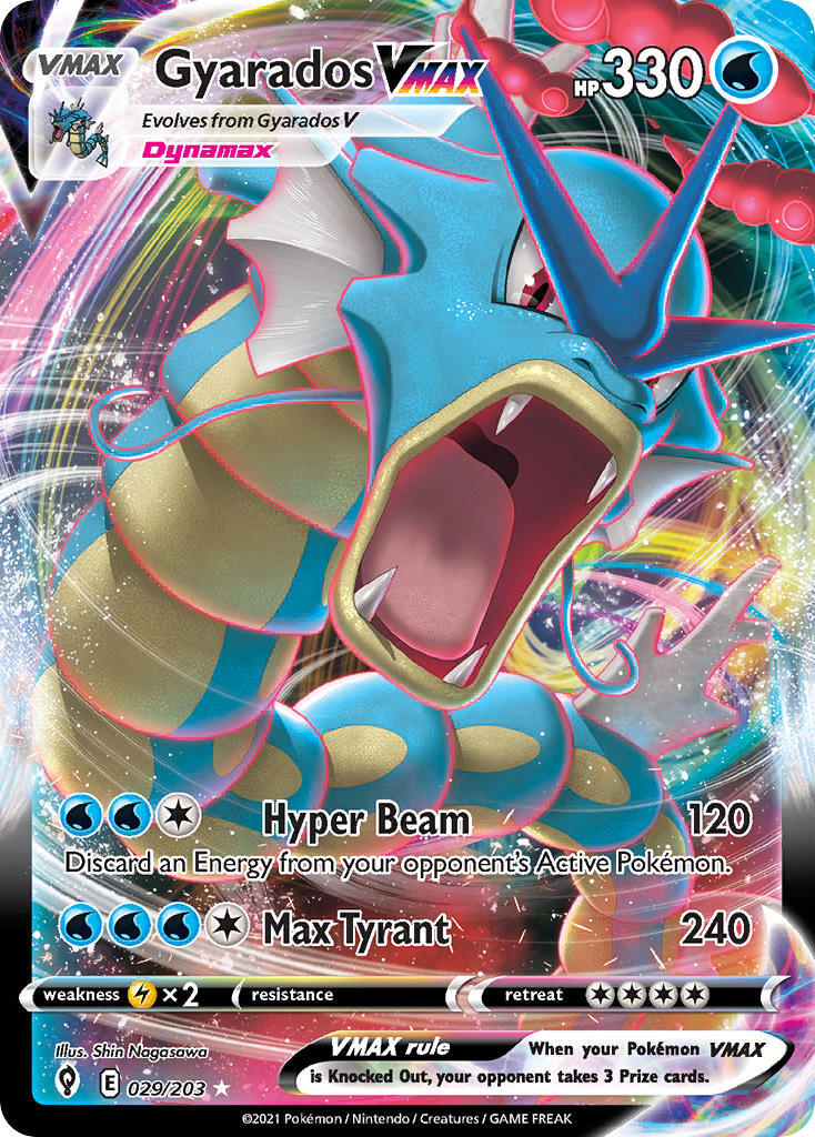 Gyarados VMAX 29 203 SWSH Evolving Skies Full Art Holo Ultra Rare Gyarados VMAX 29 203 SWSH Evolving Skies Full Art Holo Ultra Rare