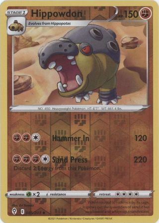 Hippowdon 85/203 SWSH Evolving Skies Reverse Holo Uncommon Pokemon Card ...