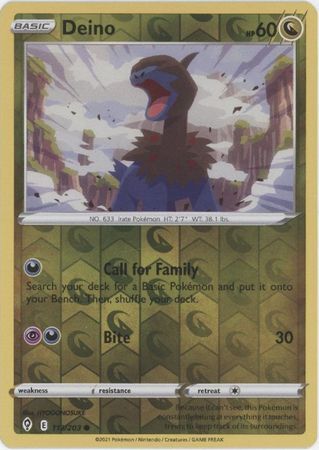 Deino 113/203 SWSH Evolving Skies Reverse Holo Common Pokemon Card NEAR MINT TCG