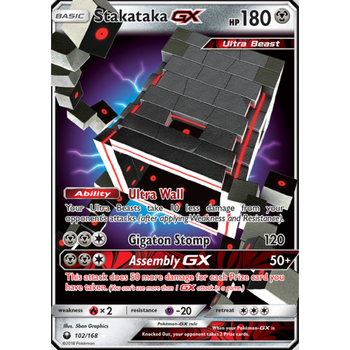 Stakataka GX 102/168 SM Celestial Storm Holo Ultra Rare Pokemon Card ...