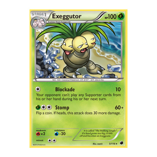 Exeggutor 5/116 BW Plasma Freeze Rare Pokemon Card NEAR MINT TCG