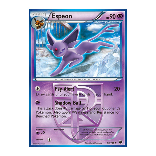 Espeon 48 116 Bw Plasma Freeze Uncommon Pokemon Card Near Mint Tcg
